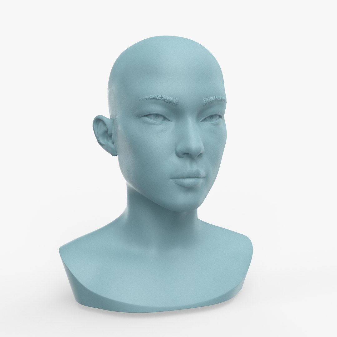 Asian Girl Head Print Ready 3D Model - TurboSquid 1948300
