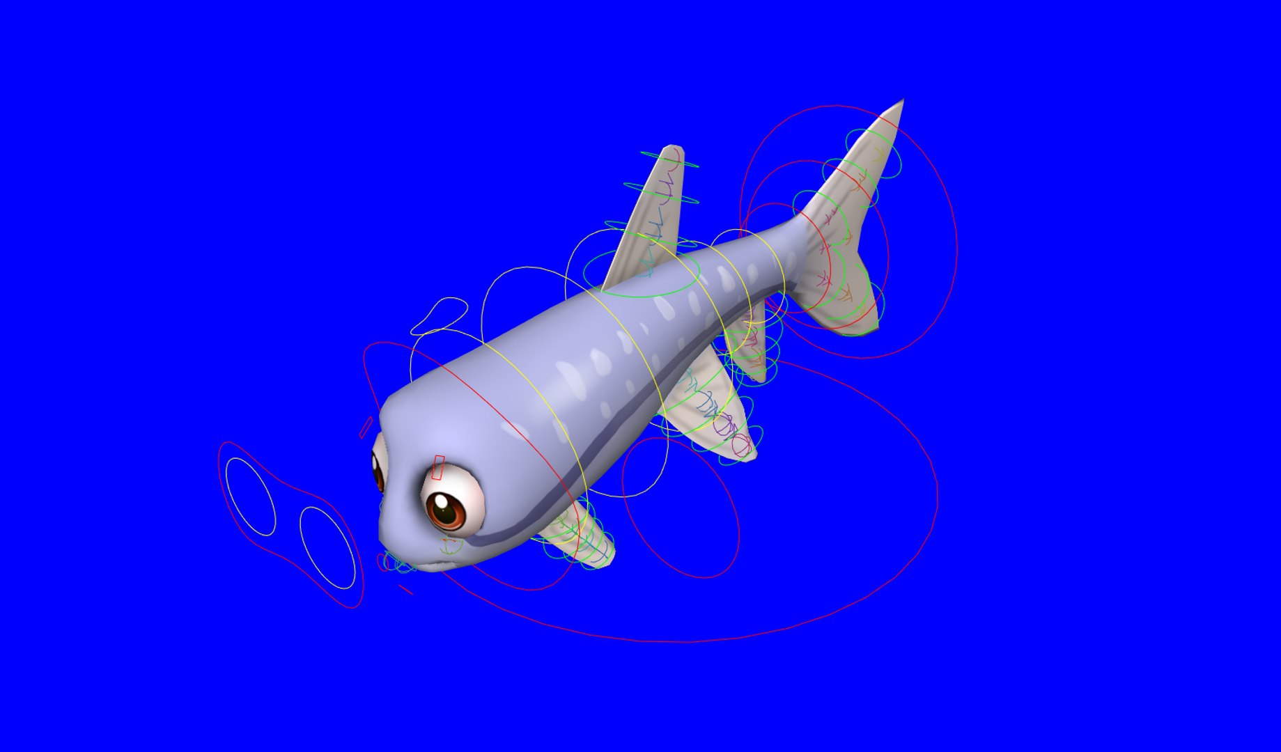 3D siamese flying fox fish toon model - TurboSquid 1586050