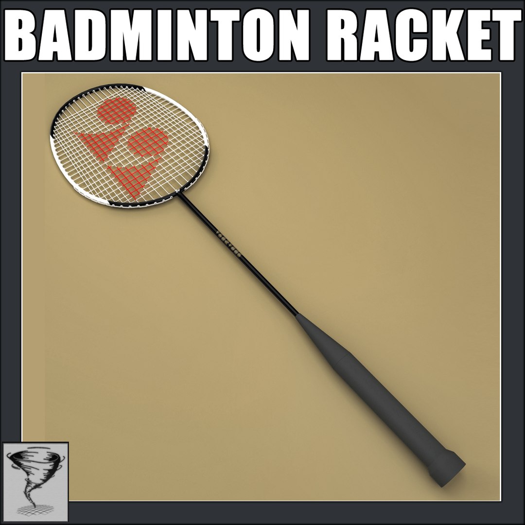 badminton racket shuttlecock obj