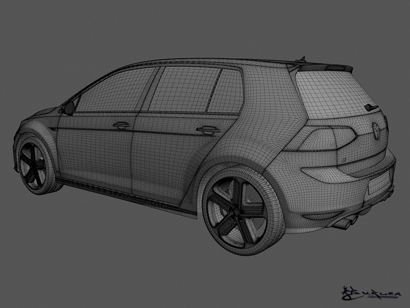 volkswagen golf r 5 3d model