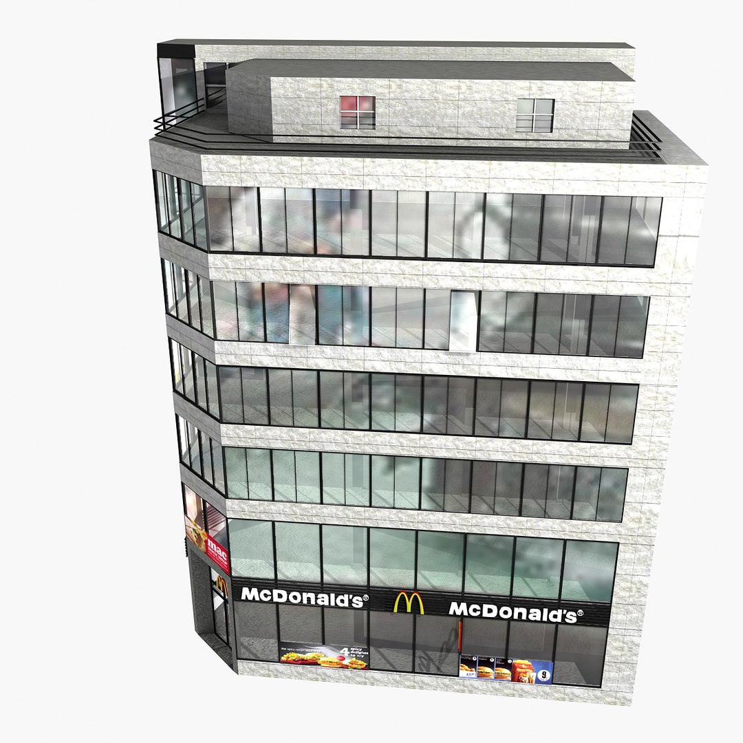 Realistic Modern Building Mcdonald S 3ds