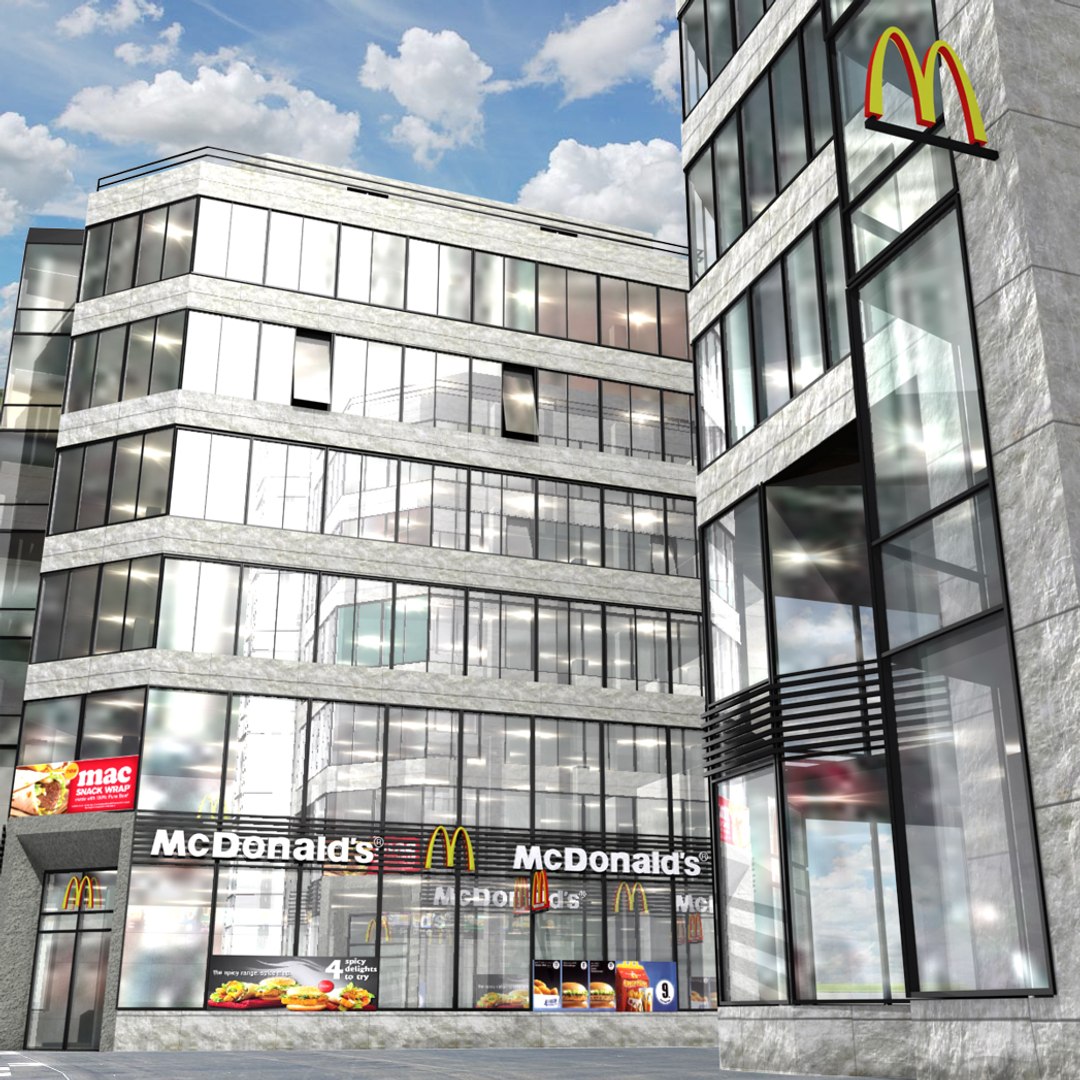 Realistic Modern Building Mcdonald S 3ds