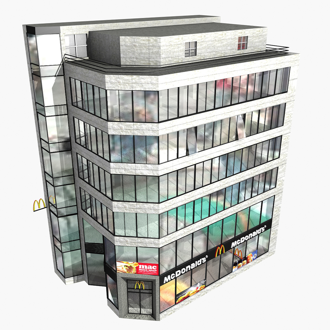 Realistic Modern Building Mcdonald S 3ds