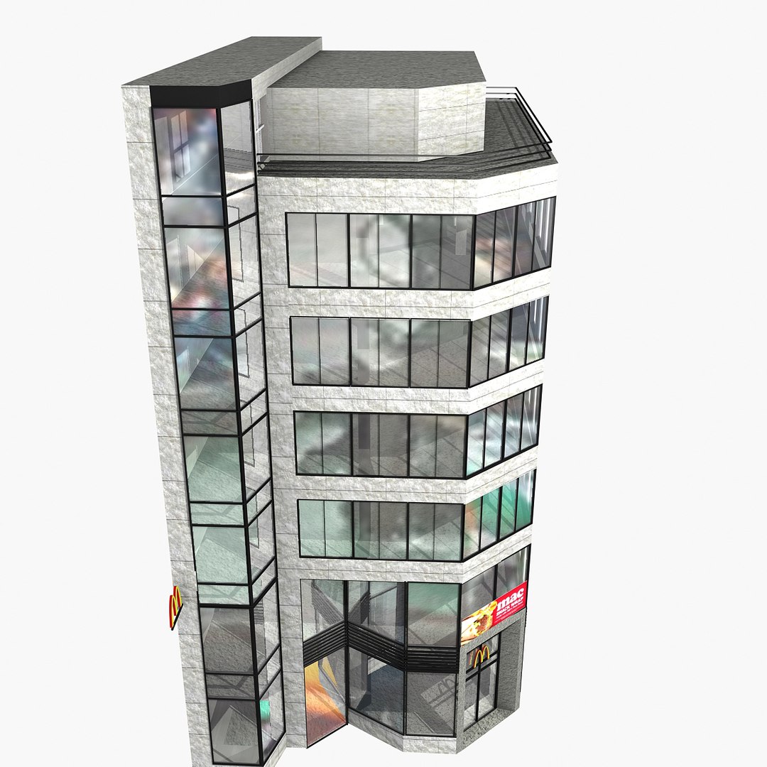 Realistic Modern Building Mcdonald S 3ds