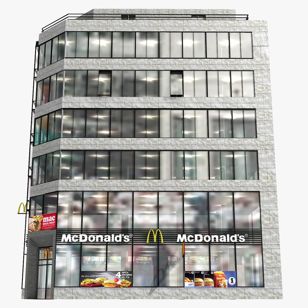 Realistic Modern Building Mcdonald S 3ds
