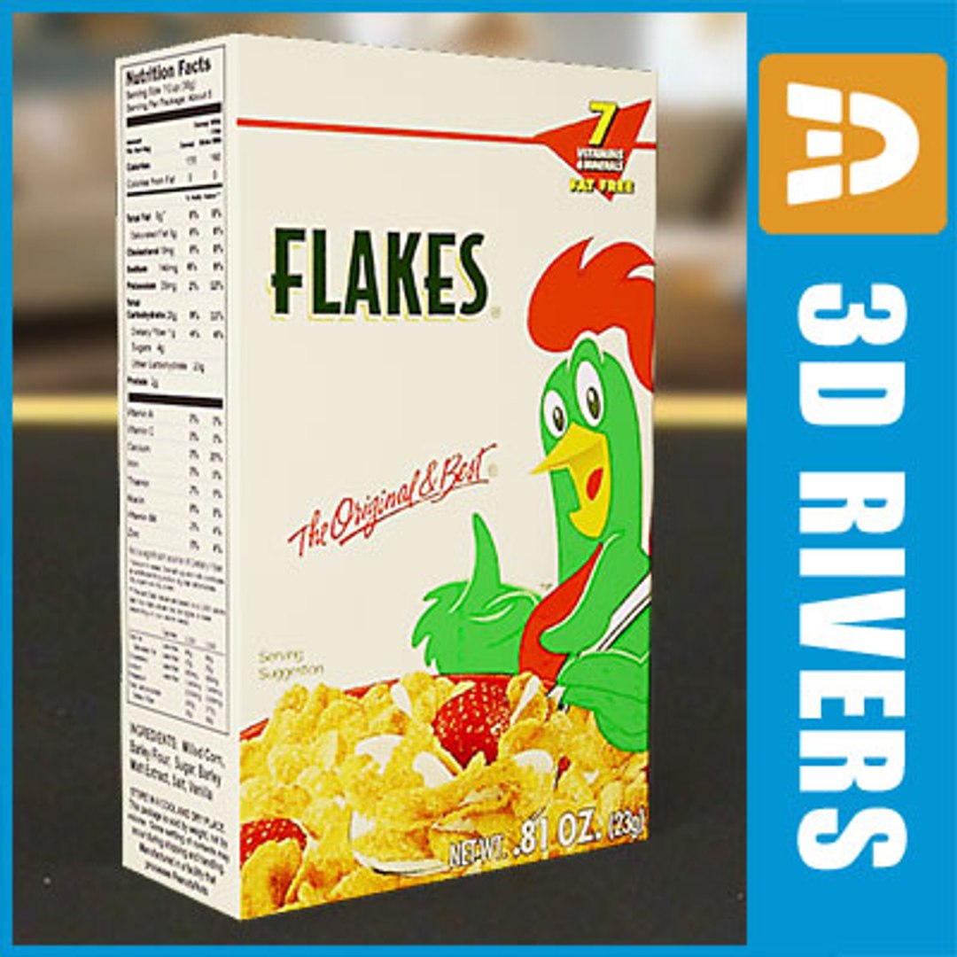 3d Box Corn Flakes Model