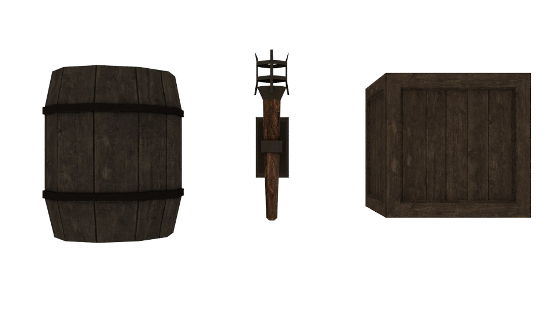 3d medieval prop pack model