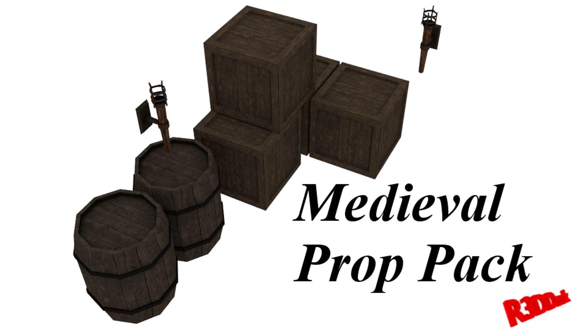 3d medieval prop pack model