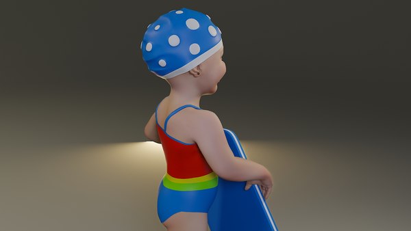 3D model child female swwimmingpool swim pool - TurboSquid 1690429