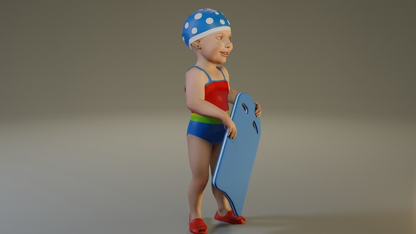 3D model child female swwimmingpool swim pool - TurboSquid 1690429