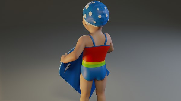 3D model child female swwimmingpool swim pool - TurboSquid 1690429