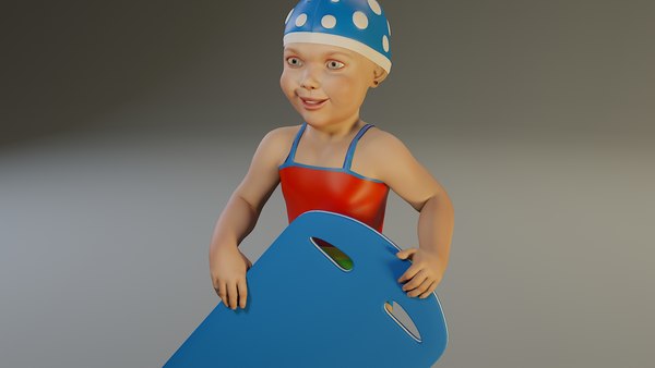 3D model child female swwimmingpool swim pool - TurboSquid 1690429