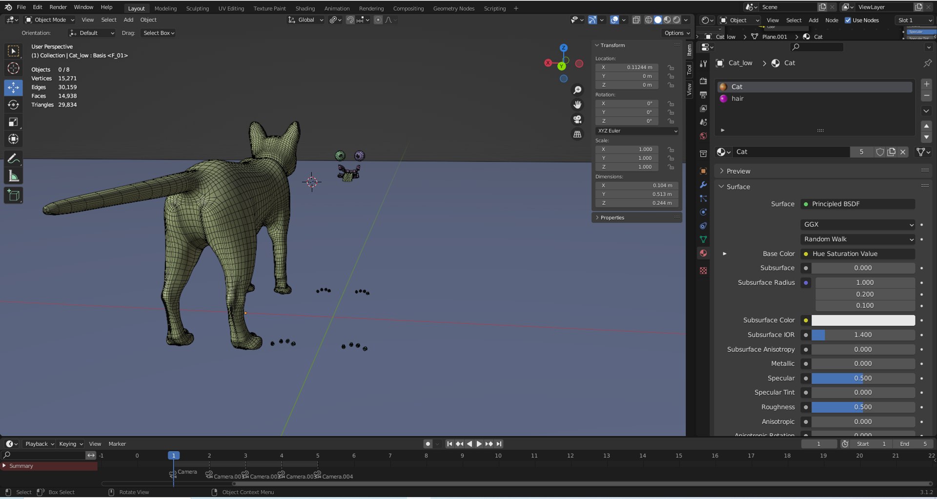 3D Cat White NO Rigged In Blender Model - TurboSquid 1984093
