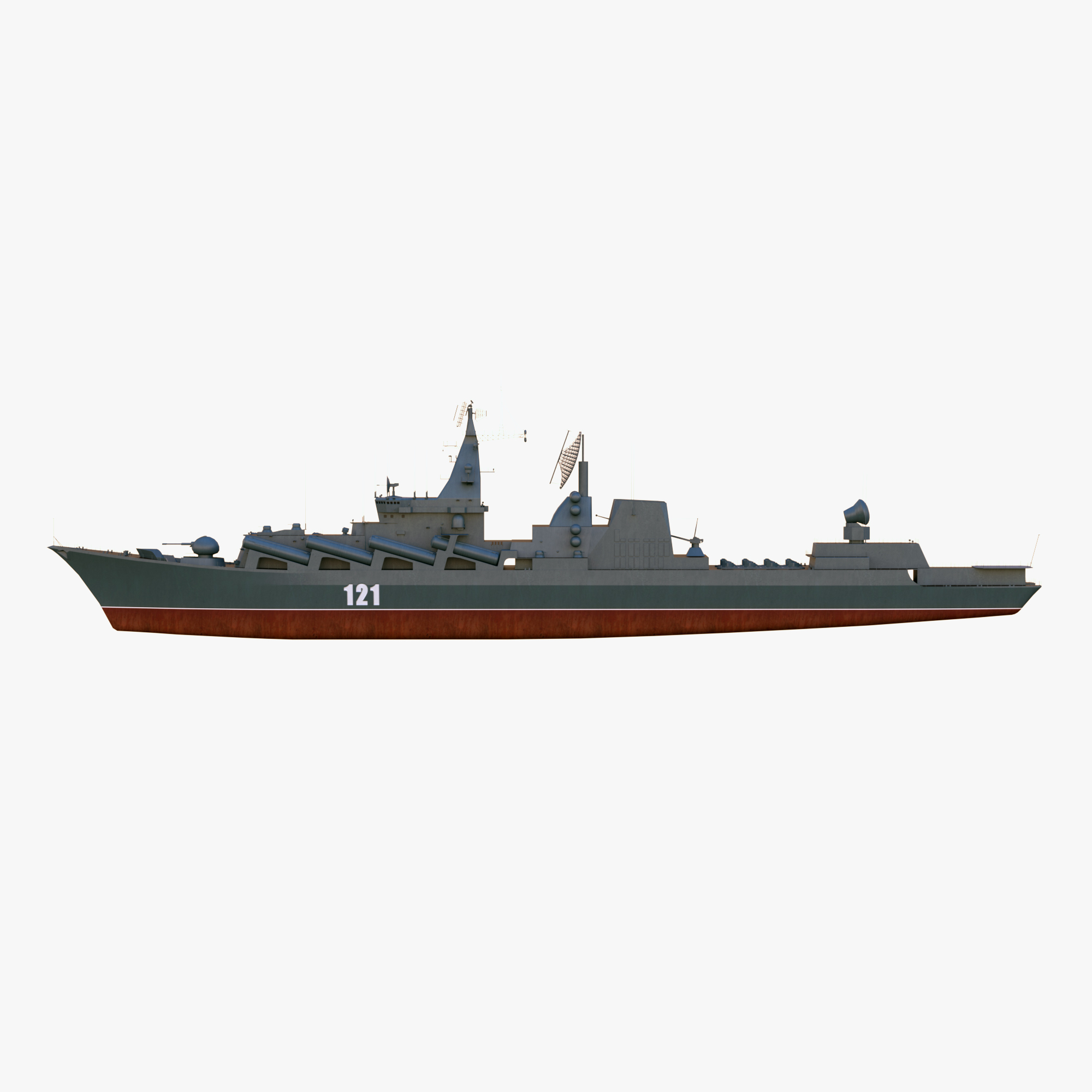 missile cruiser moskwa class 3d max