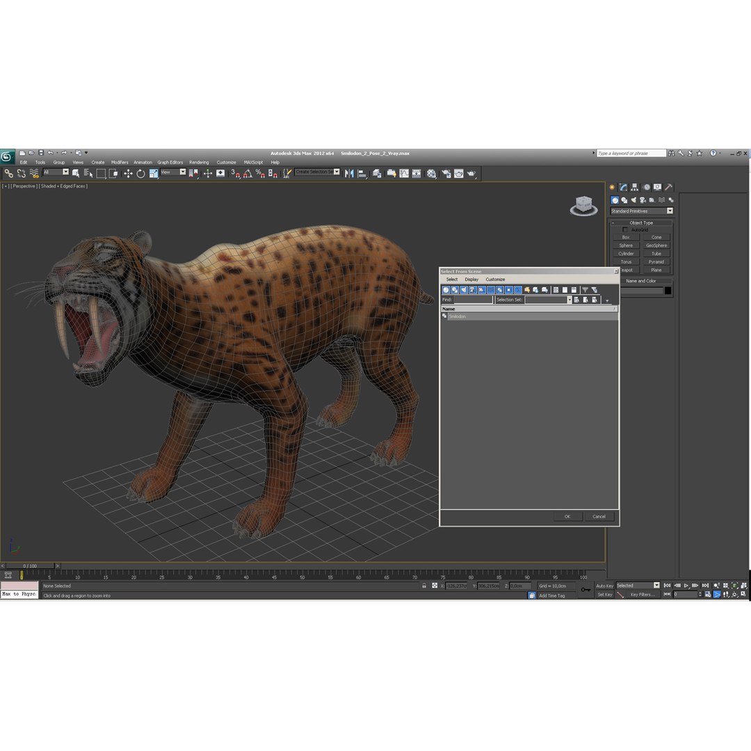 smilodon 2 pose 3d max