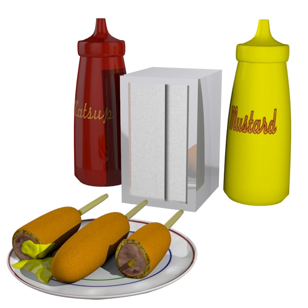 corn dog 3d model