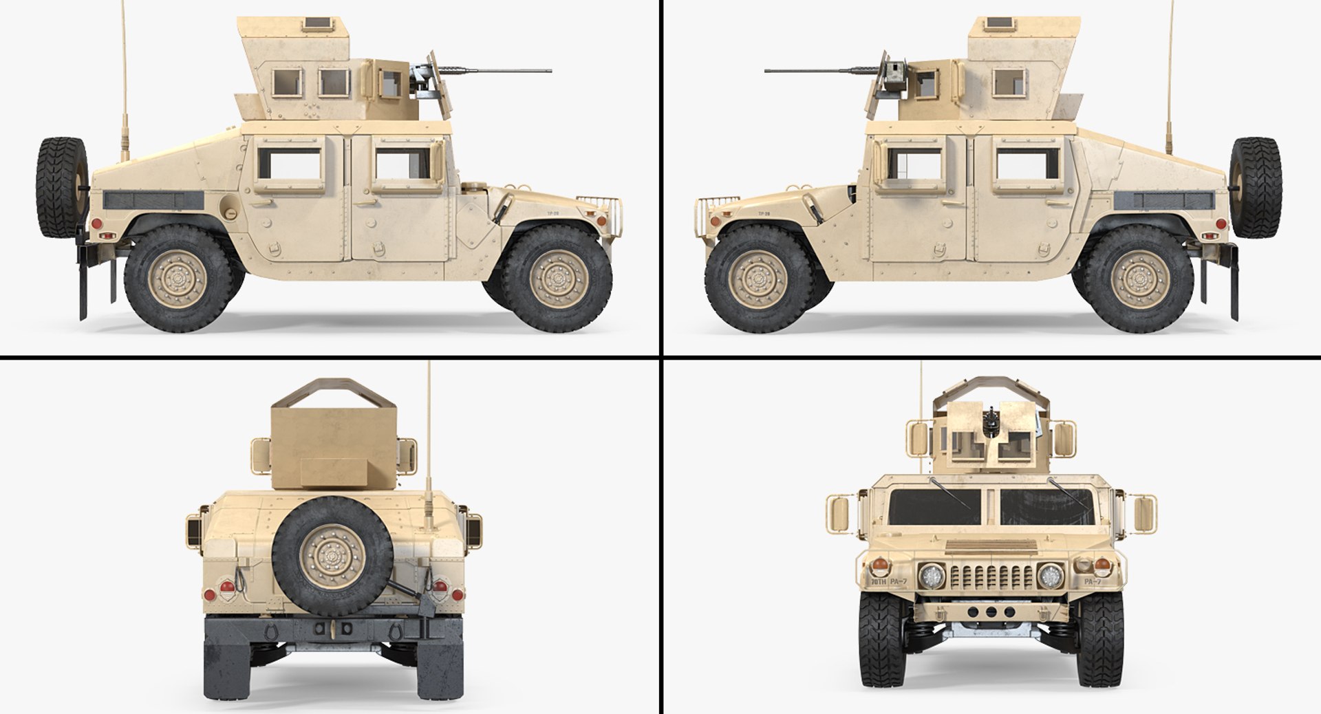 3d model of humvee m1151 enhanced armament