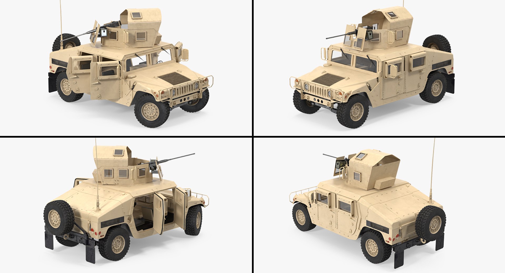 3d model of humvee m1151 enhanced armament