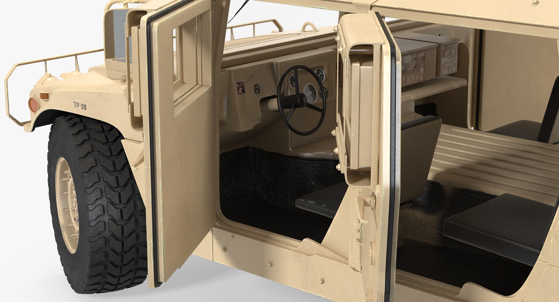 3d model of humvee m1151 enhanced armament
