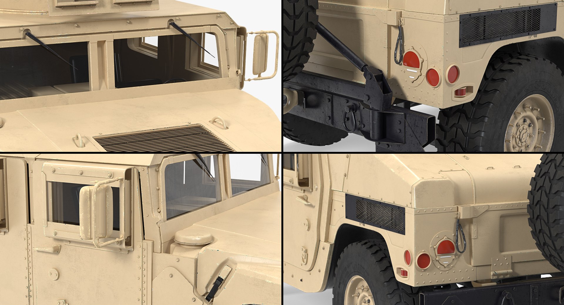 3d model of humvee m1151 enhanced armament