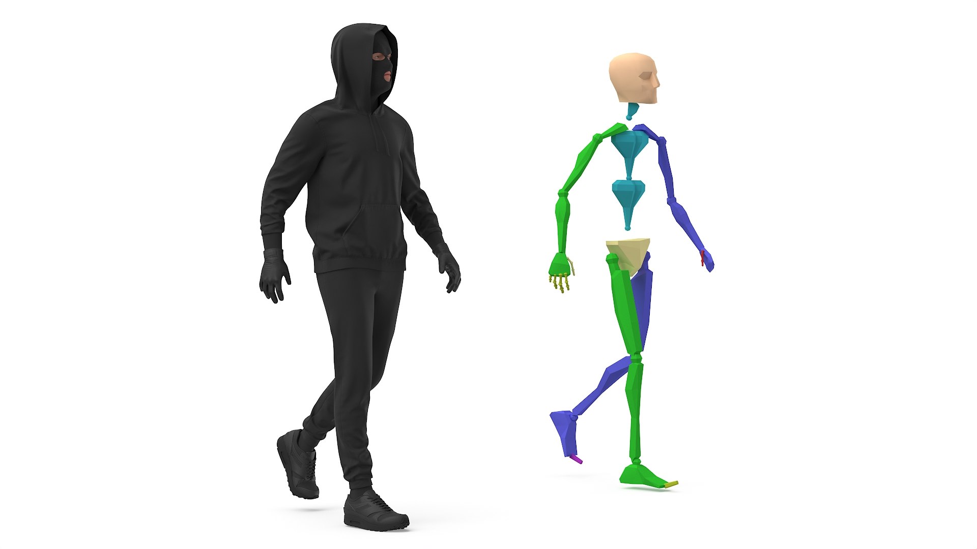 Robber Wearing Mask And Hood Rigged 3D Model - TurboSquid 2337712