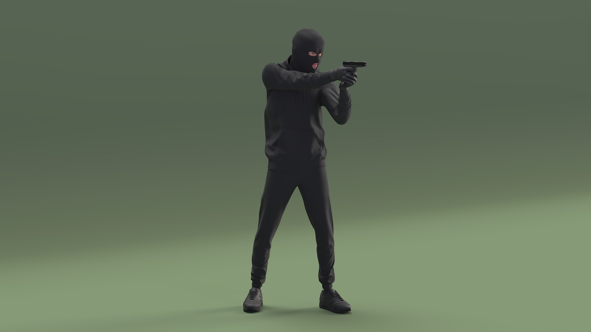 Robber Wearing Mask And Hood Rigged 3D Model - TurboSquid 2337712