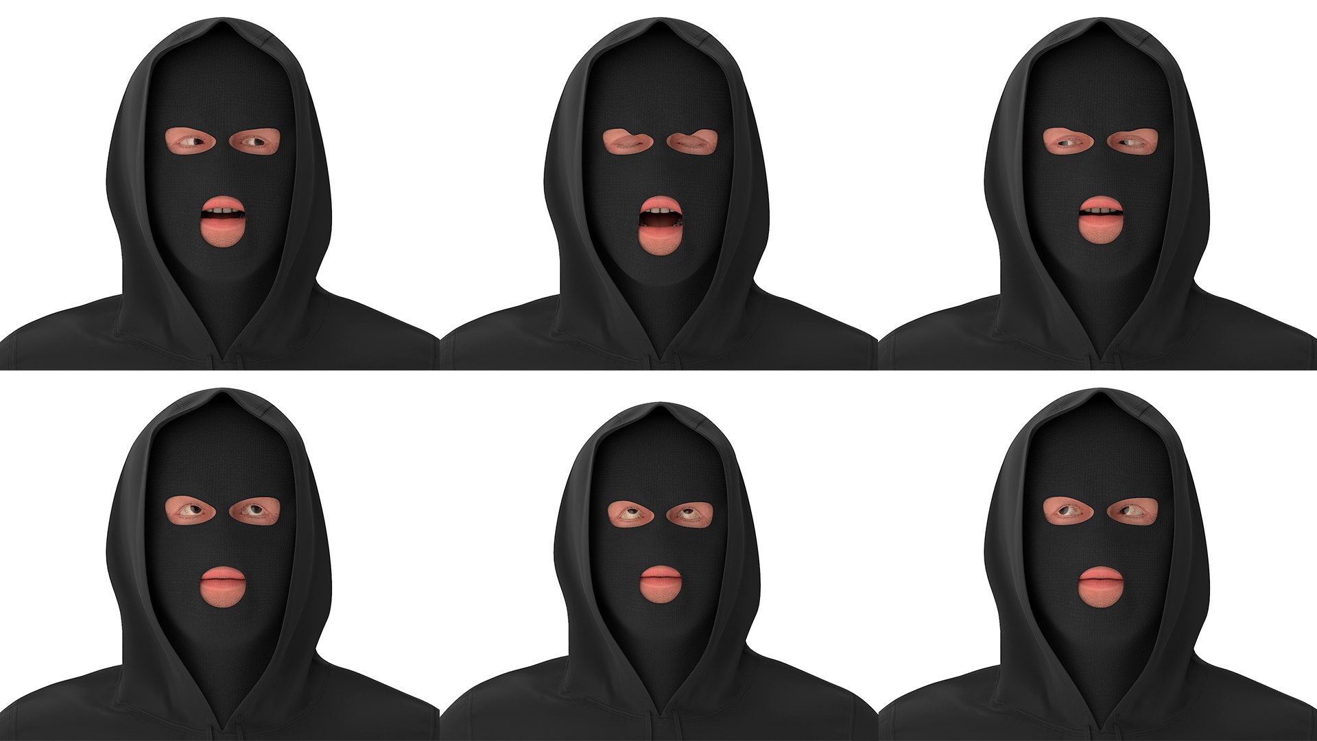 Robber Wearing Mask And Hood Rigged 3D Model - TurboSquid 2337712