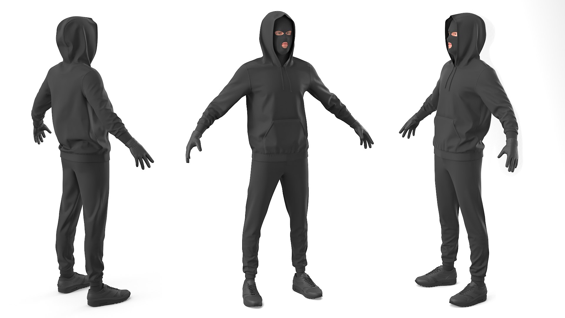 Robber Wearing Mask And Hood Rigged 3D Model - TurboSquid 2337712