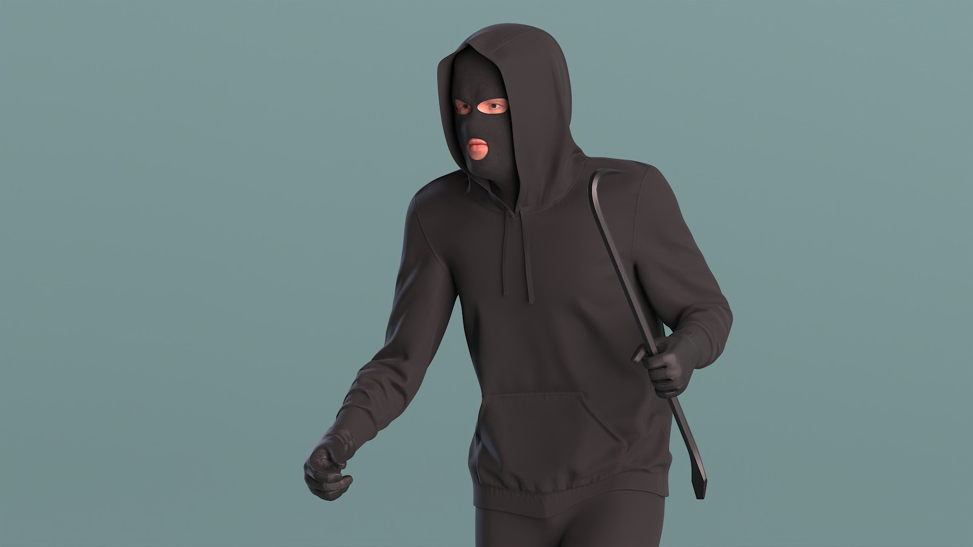 Robber Wearing Mask And Hood Rigged 3D Model - TurboSquid 2337712