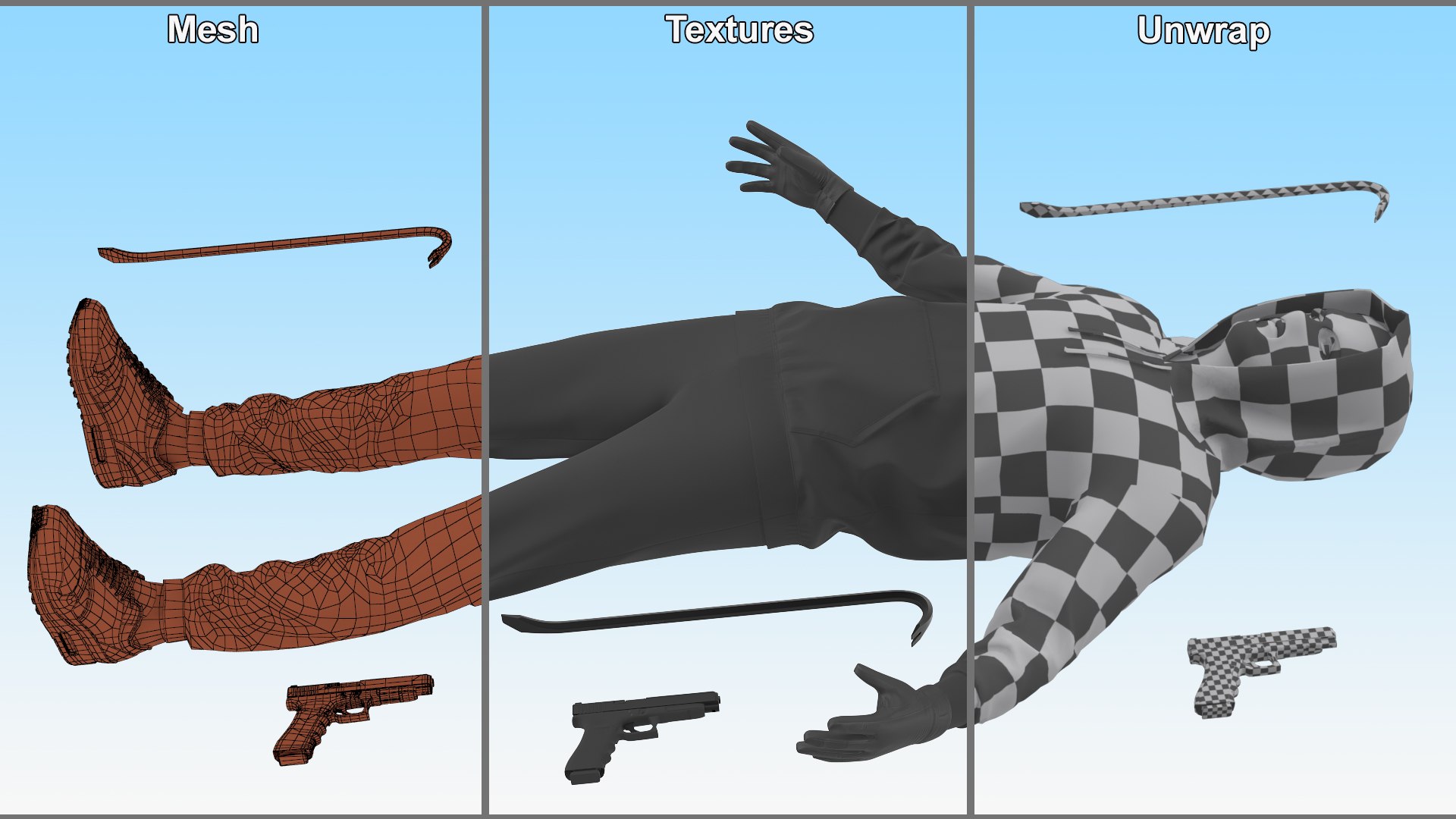 Robber Wearing Mask And Hood Rigged 3D Model - TurboSquid 2337712