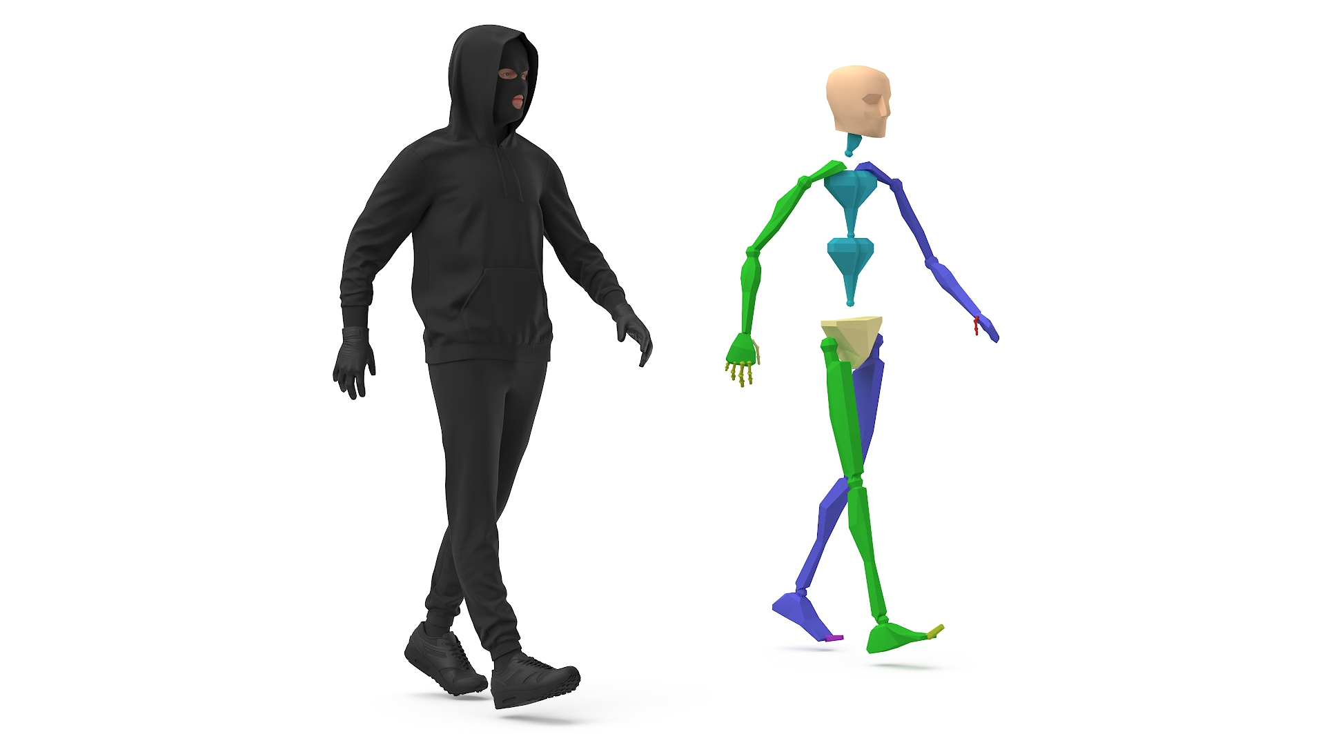 Robber Wearing Mask And Hood Rigged 3D Model - TurboSquid 2337712