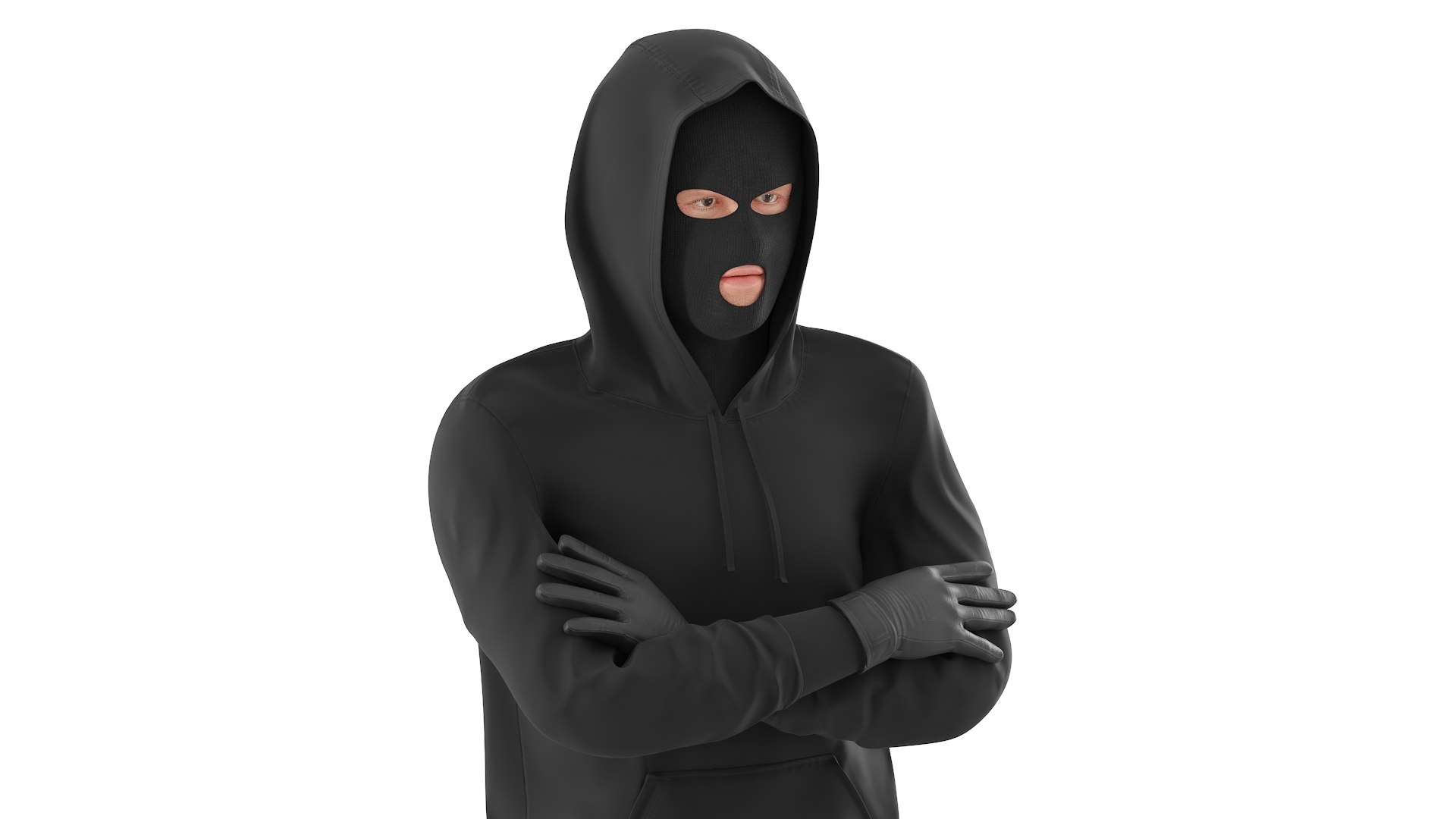 Robber Wearing Mask And Hood Rigged 3D Model - TurboSquid 2337712