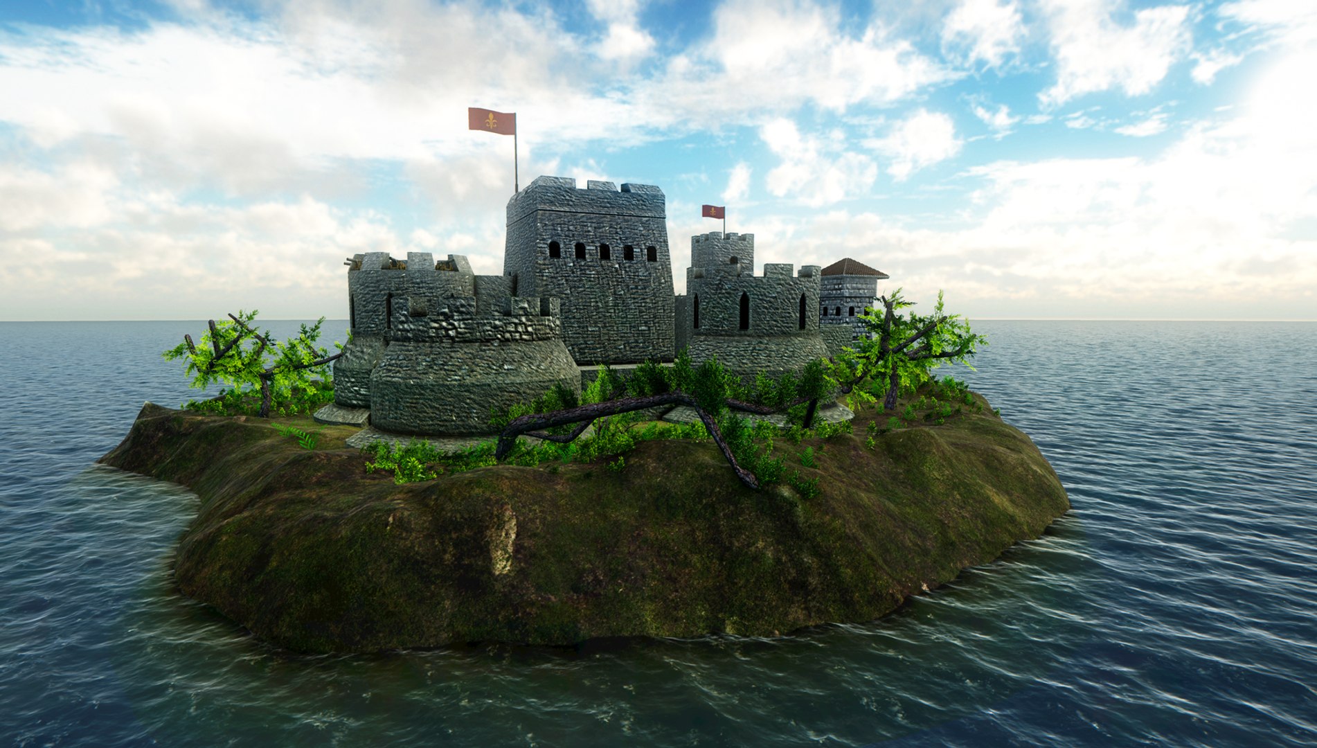 3D Model Advanced Fortress - TurboSquid 1164436