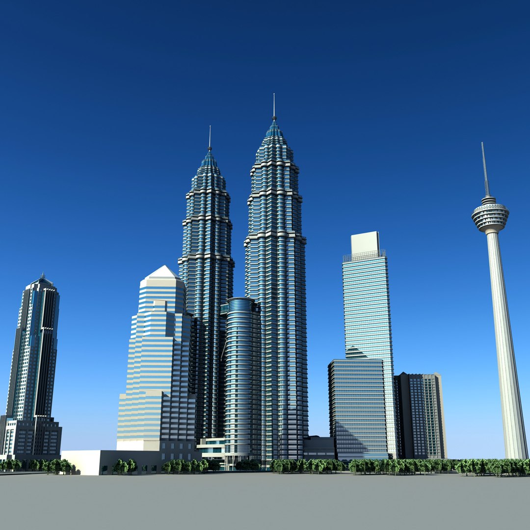 petronas towers 3d model