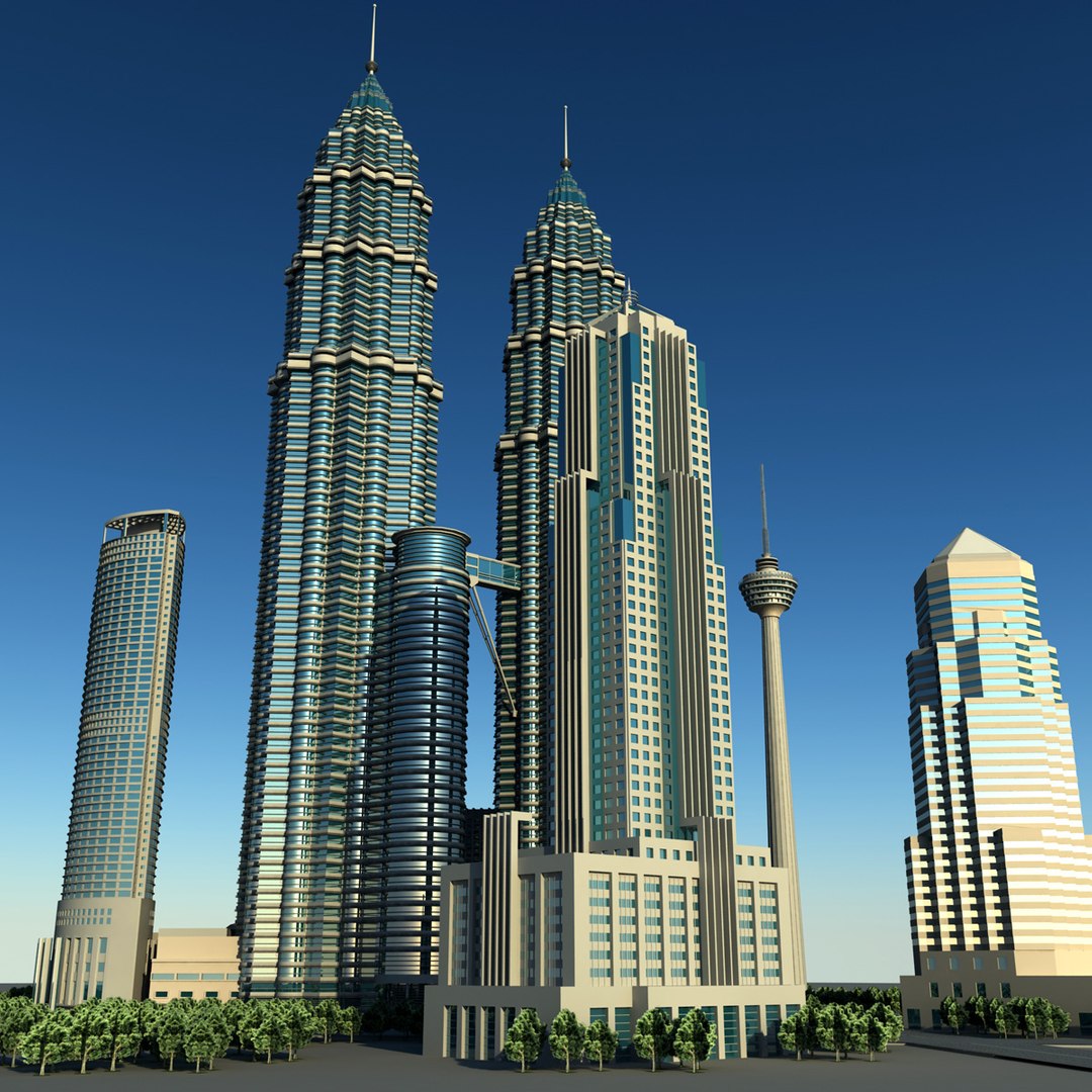 petronas towers 3d model