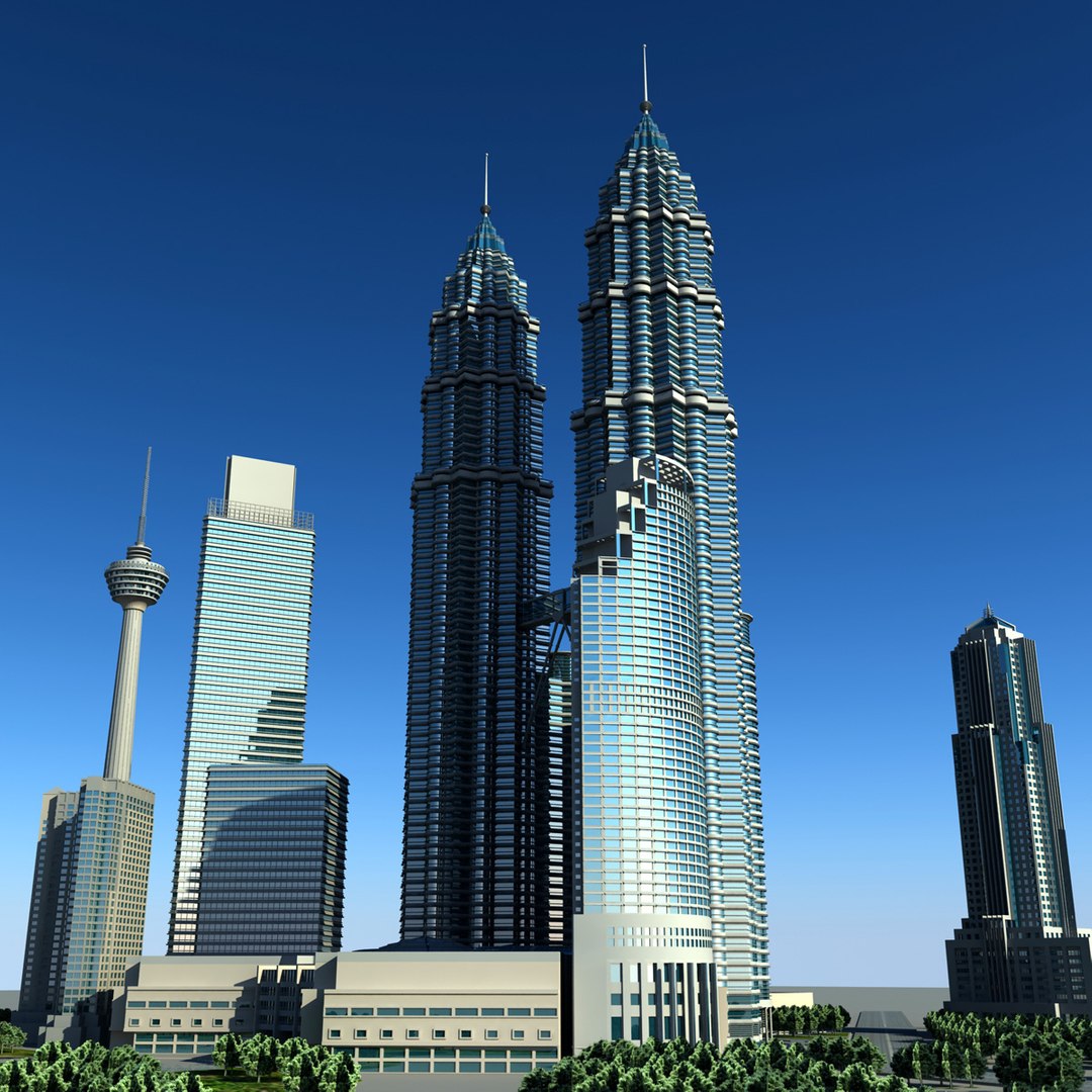 petronas towers 3d model