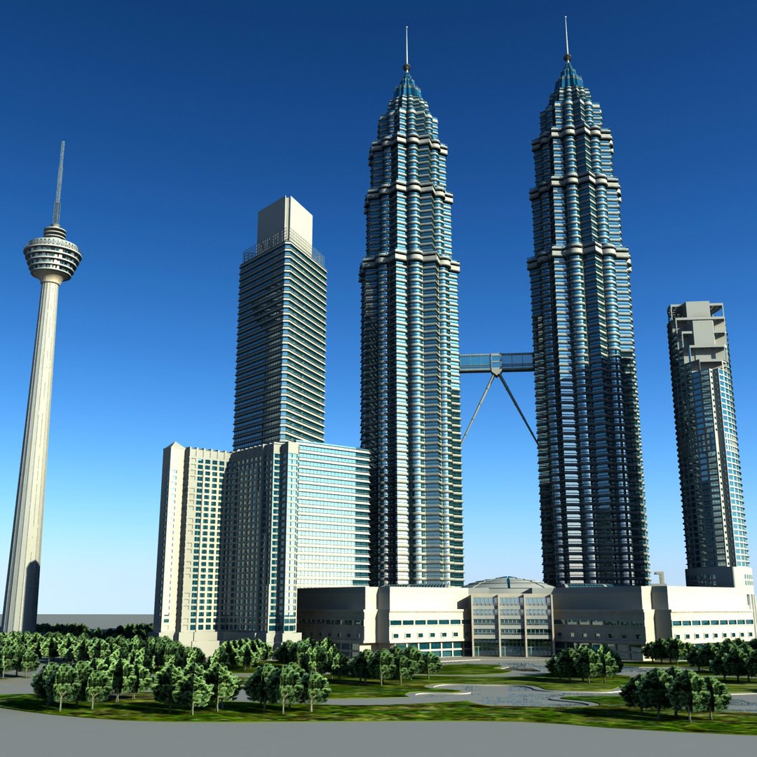 petronas towers 3d model