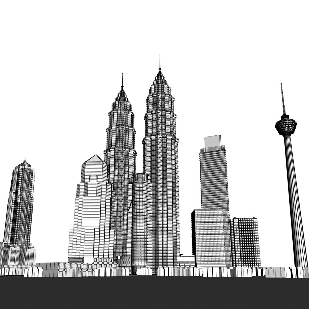 petronas towers 3d model