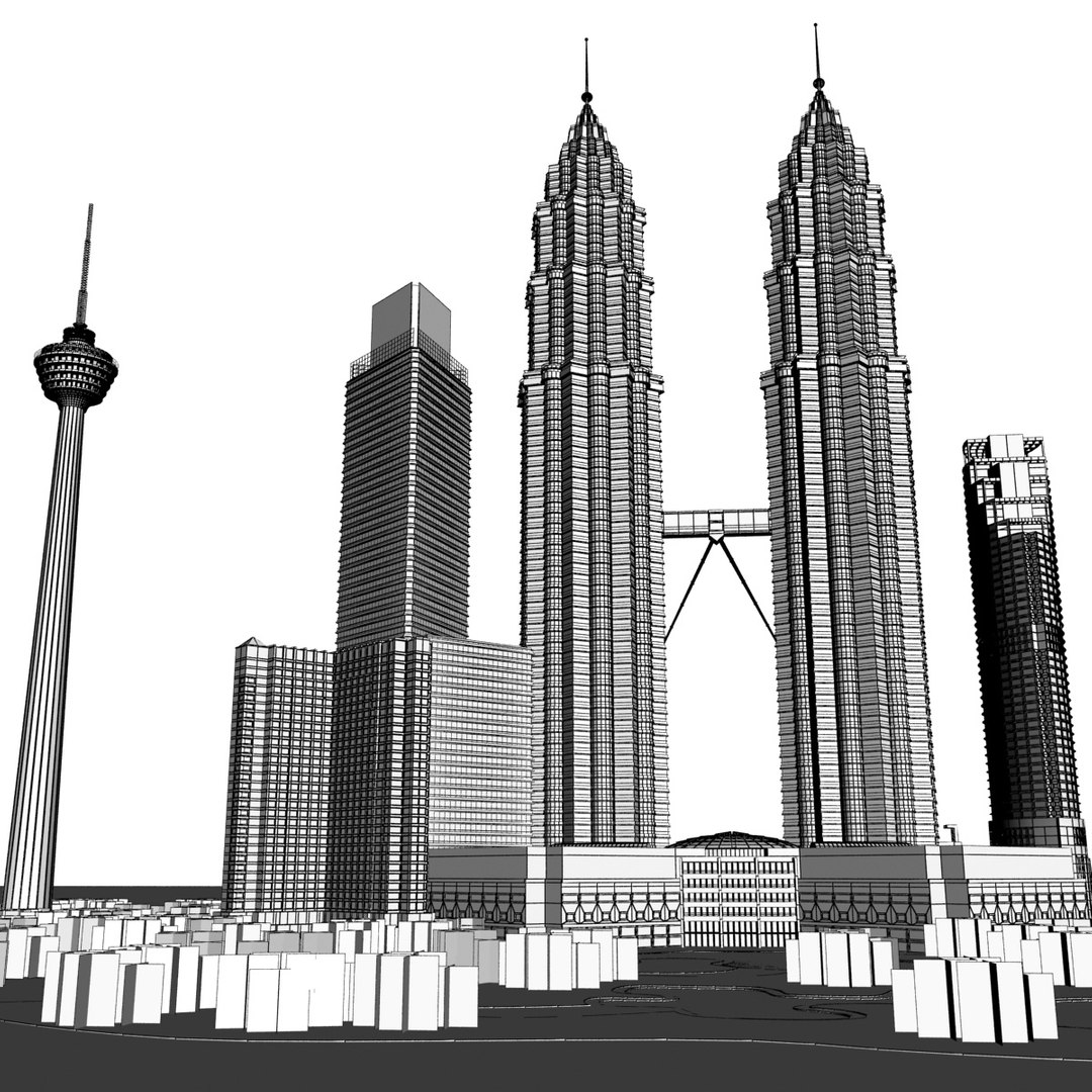 petronas towers 3d model