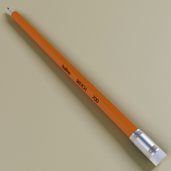3d model pencil modelled colors