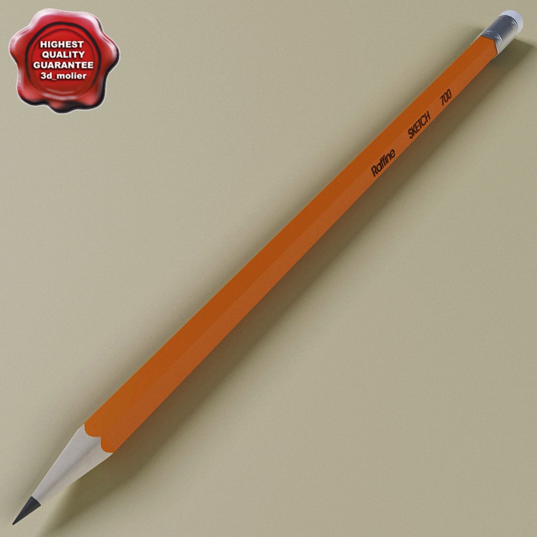 3d model pencil modelled colors