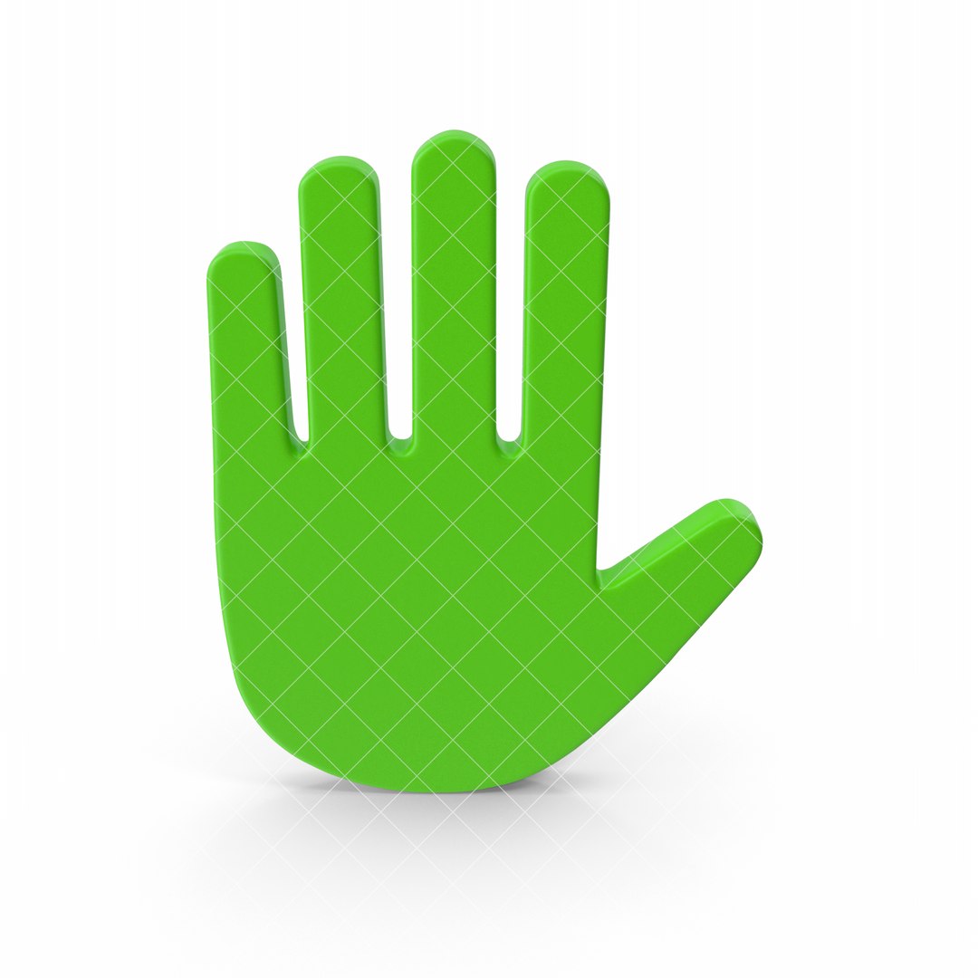 Hand Symbol Green 3D Model - TurboSquid 2308895