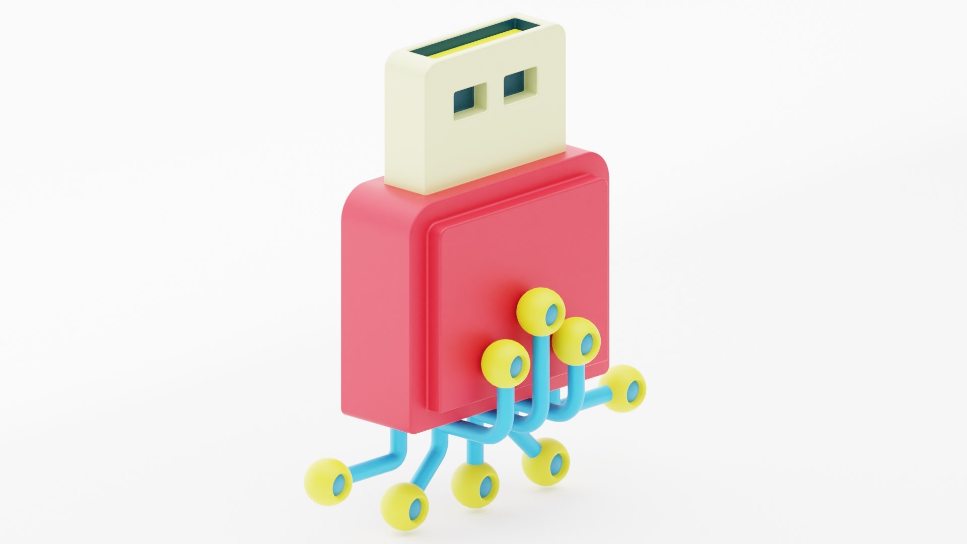 3D Pendrive 3d Icon Represented By Storage Memory With Usb Head ...