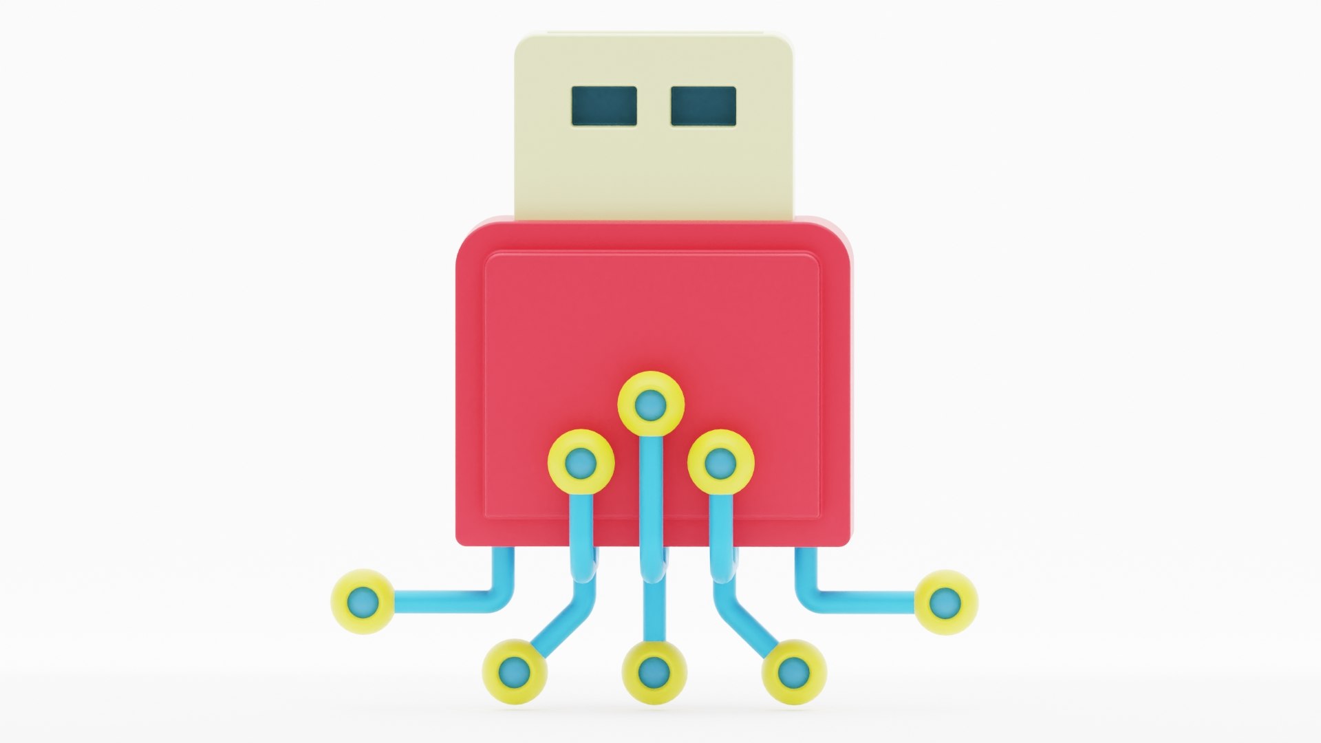 3D Pendrive 3d Icon Represented By Storage Memory With Usb Head ...