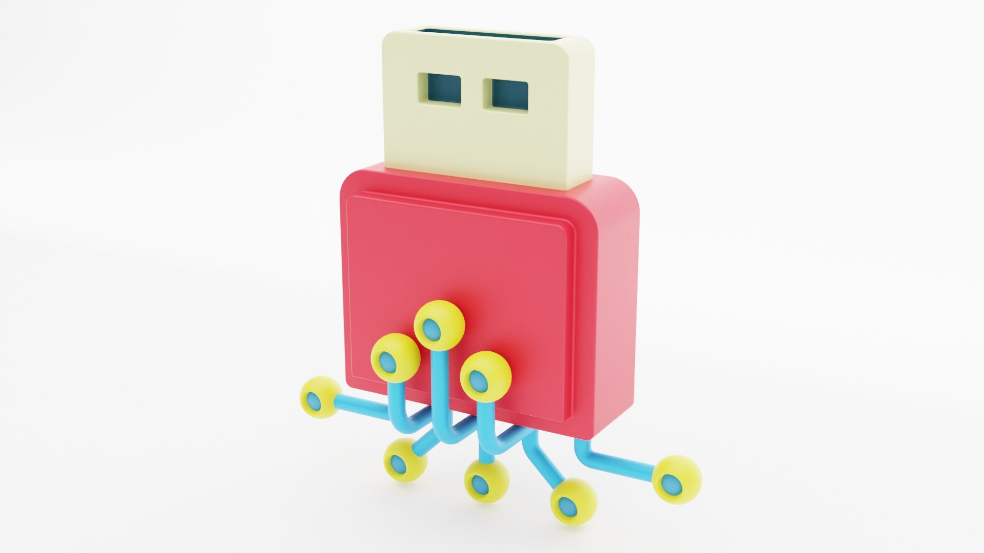 3D Pendrive 3d Icon Represented By Storage Memory With Usb Head ...