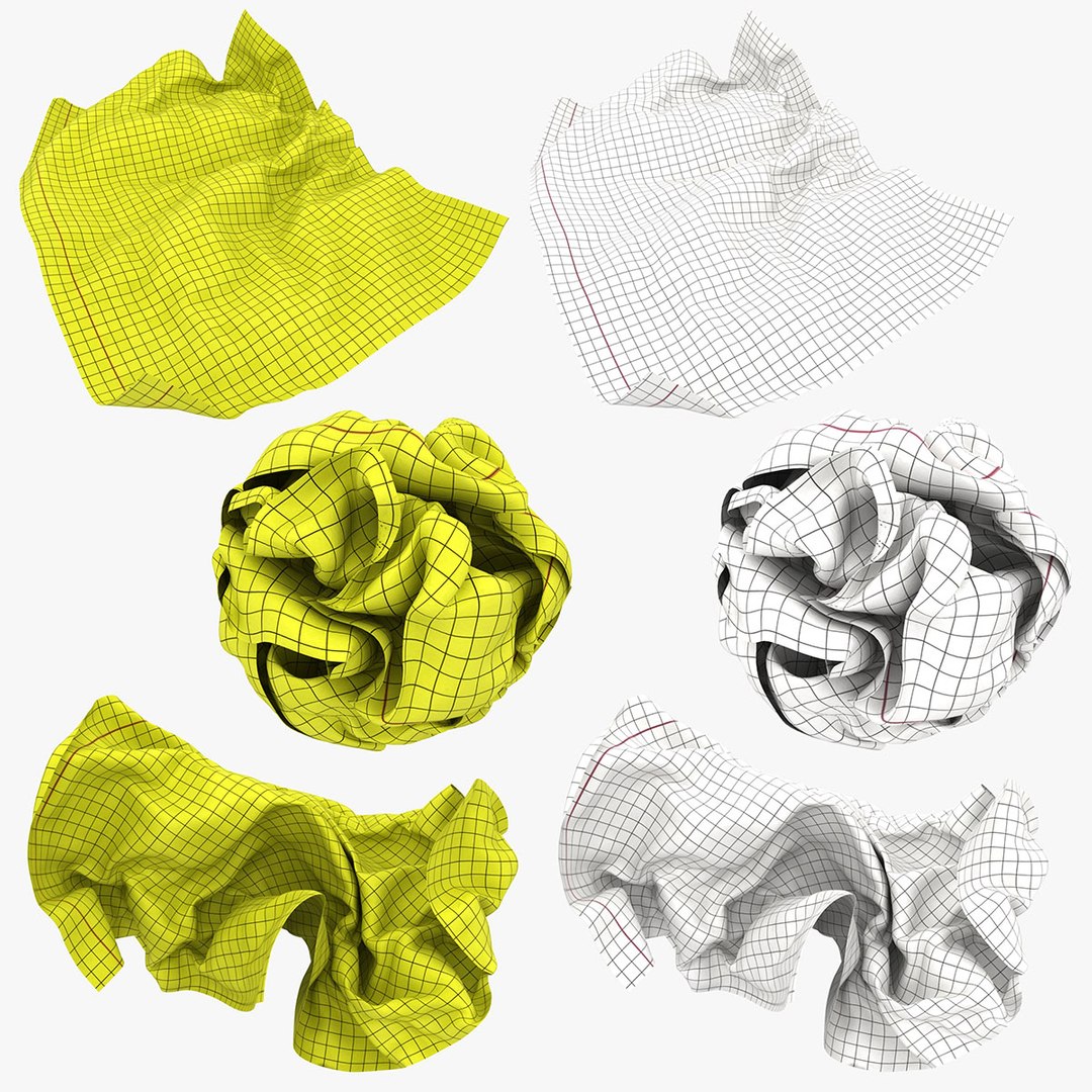 Crumpled graph paper white 3D - TurboSquid 1317492