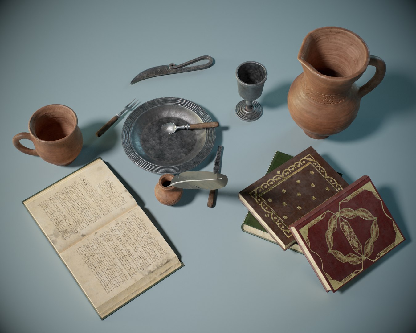 3D Medieval Props Set PBR - TurboSquid 2119738