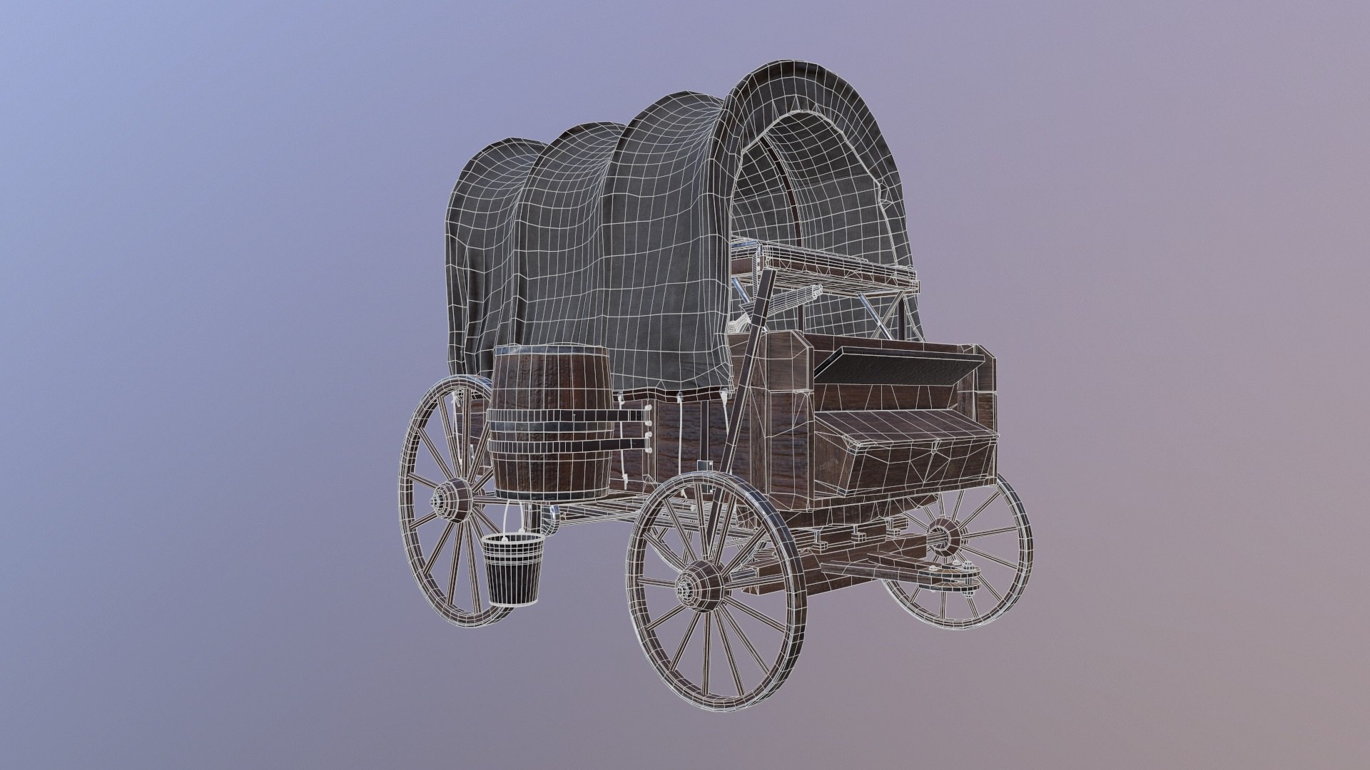 3D stage coach wild west model - TurboSquid 1343761