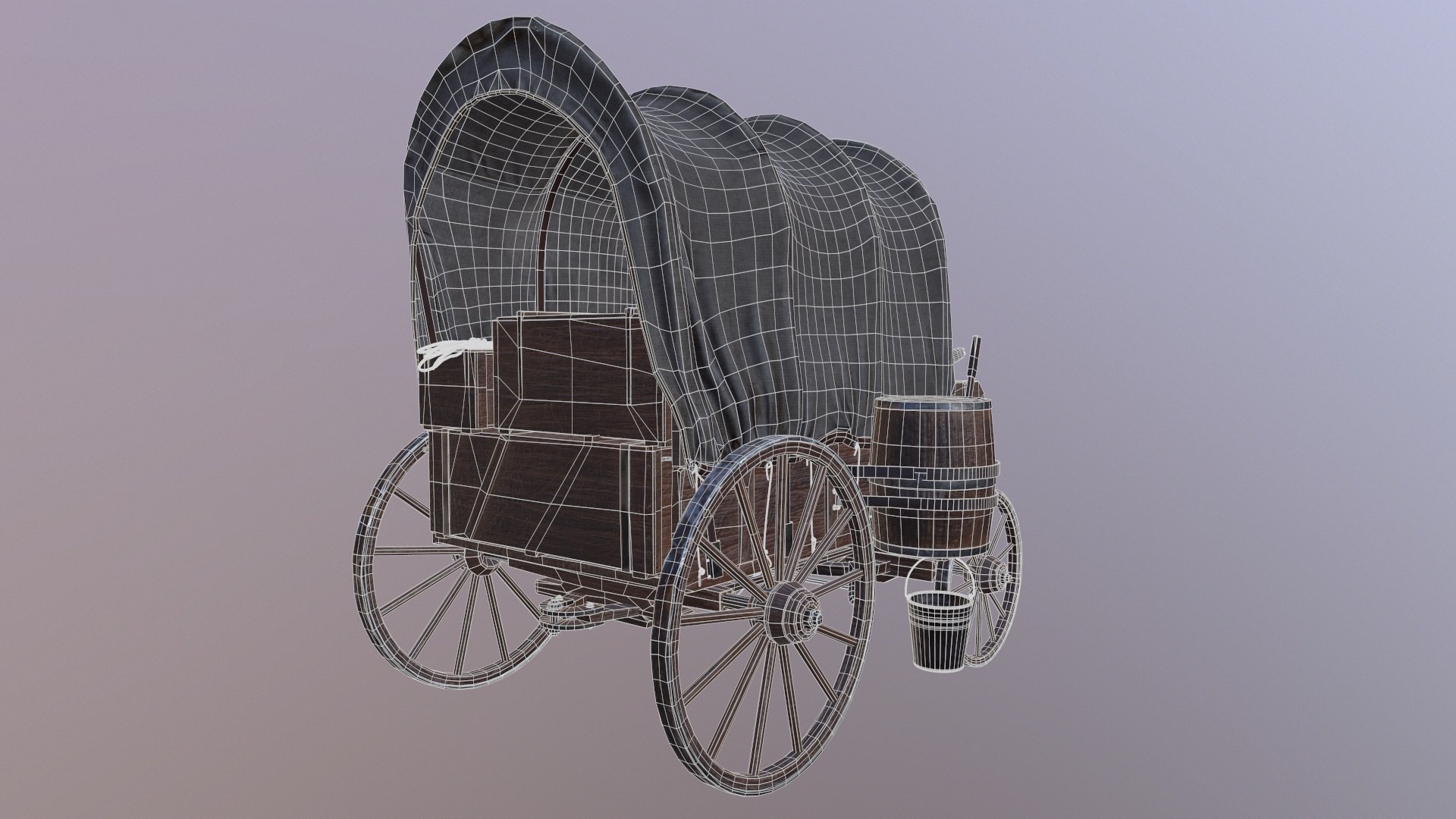 3D stage coach wild west model - TurboSquid 1343761