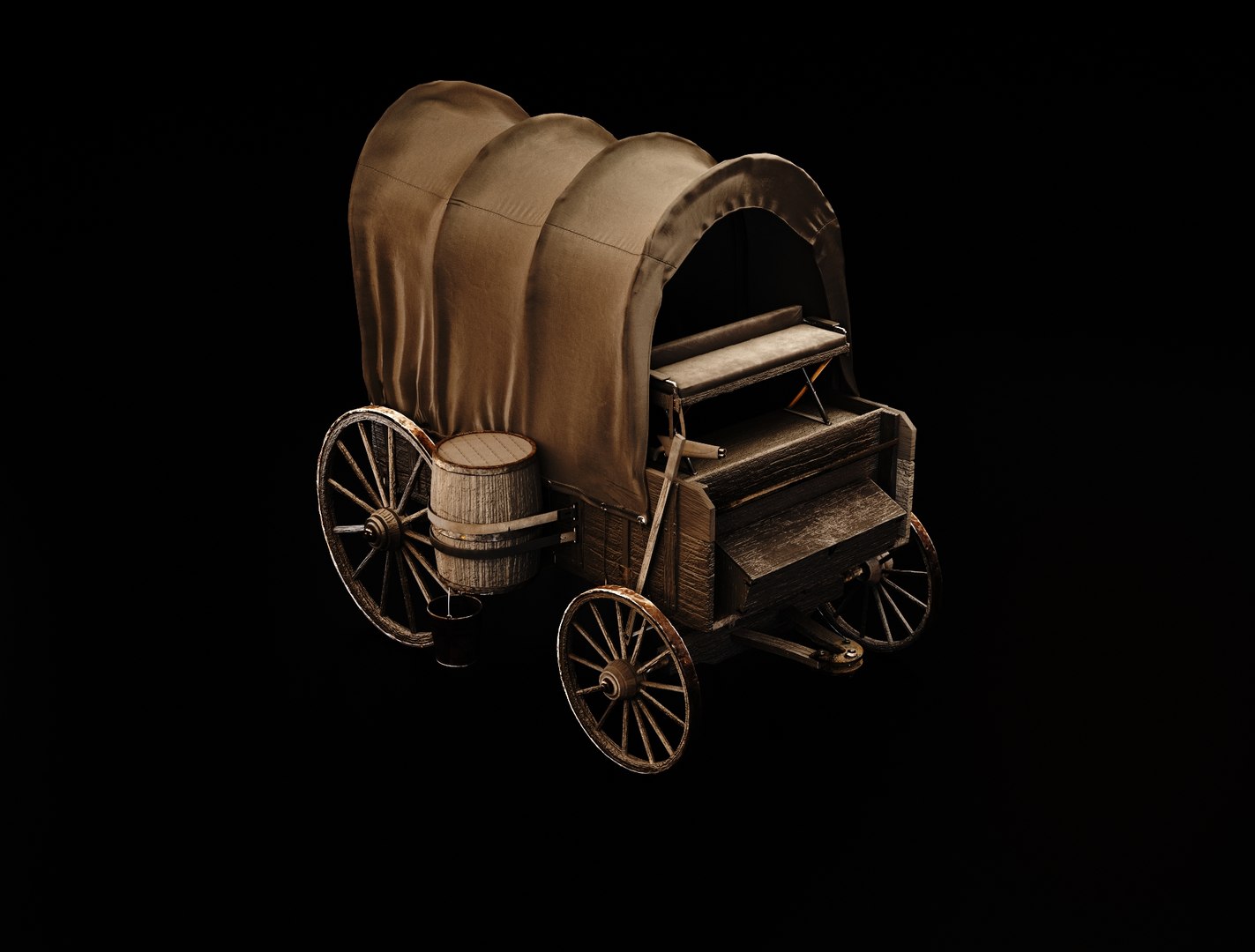 3D stage coach wild west model - TurboSquid 1343761